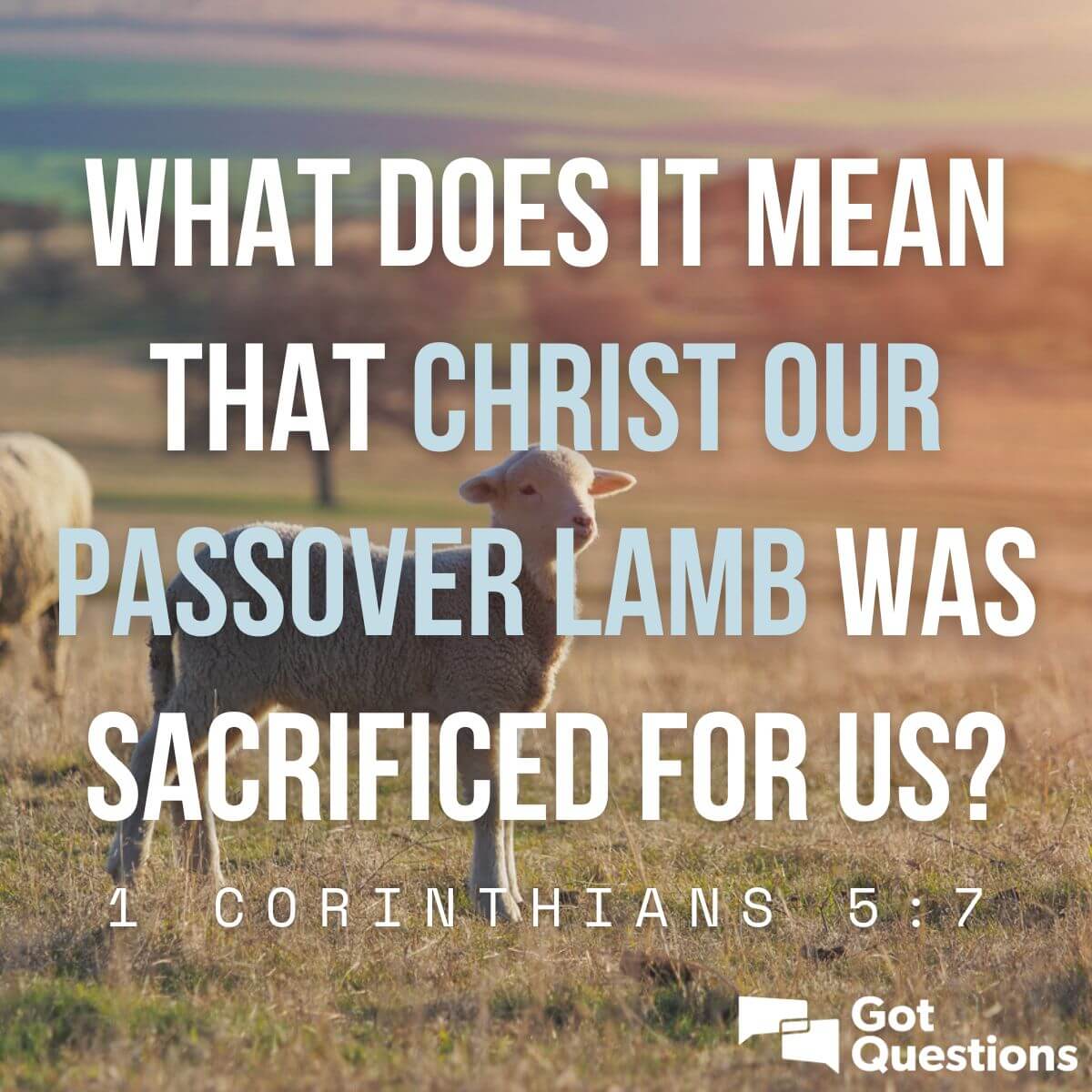 What does it mean that Christ our Passover Lamb was sacrificed for us (1 Corinthians 5:7 ...