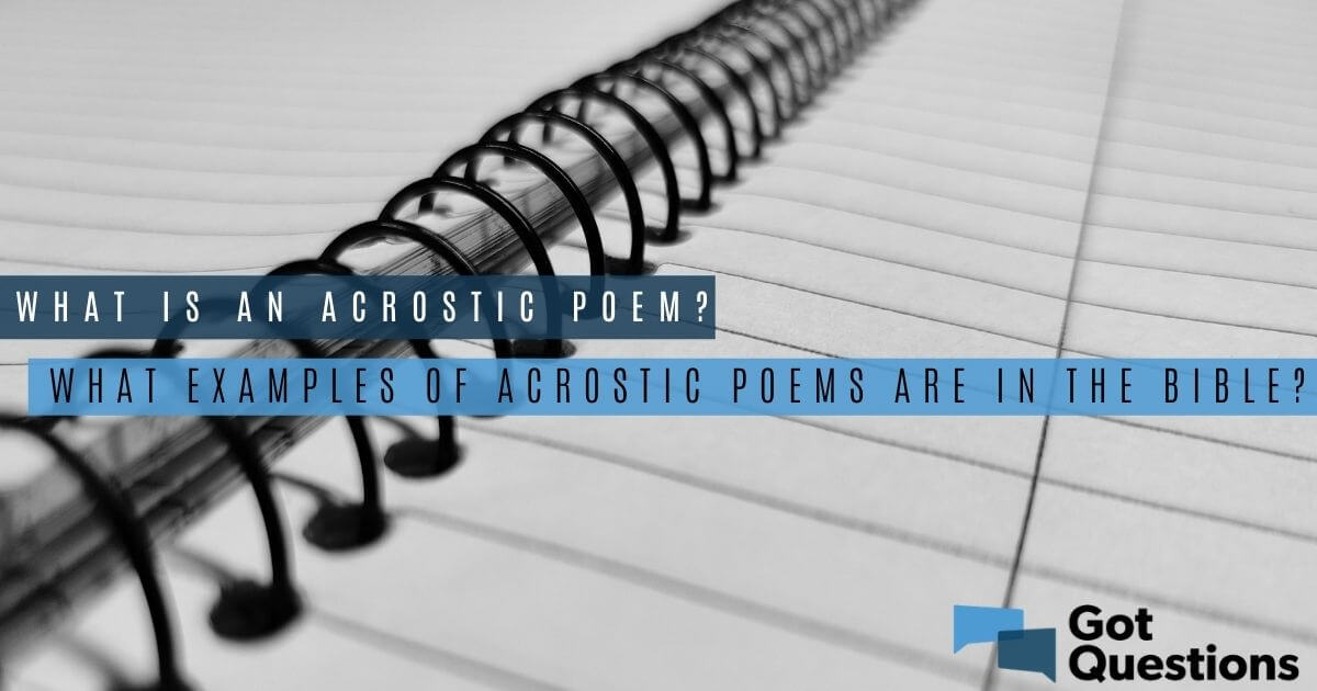What is an acrostic poem? What examples of acrostic poems are in the ...
