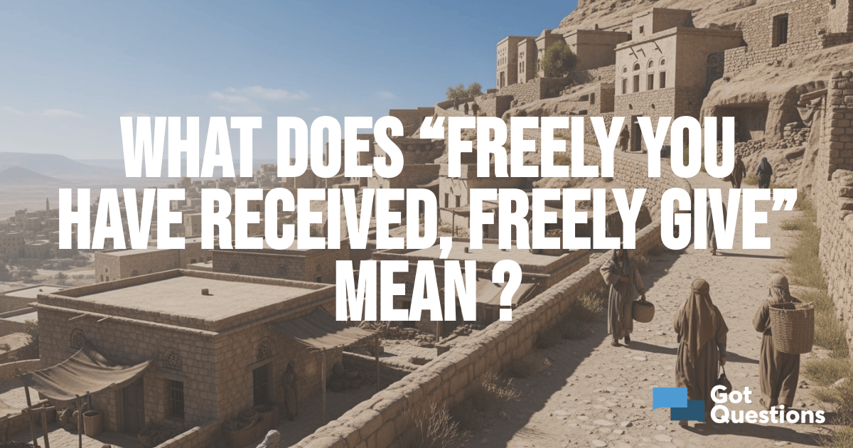 What does “freely you have received, freely give” mean (Matthew 10:8 ...