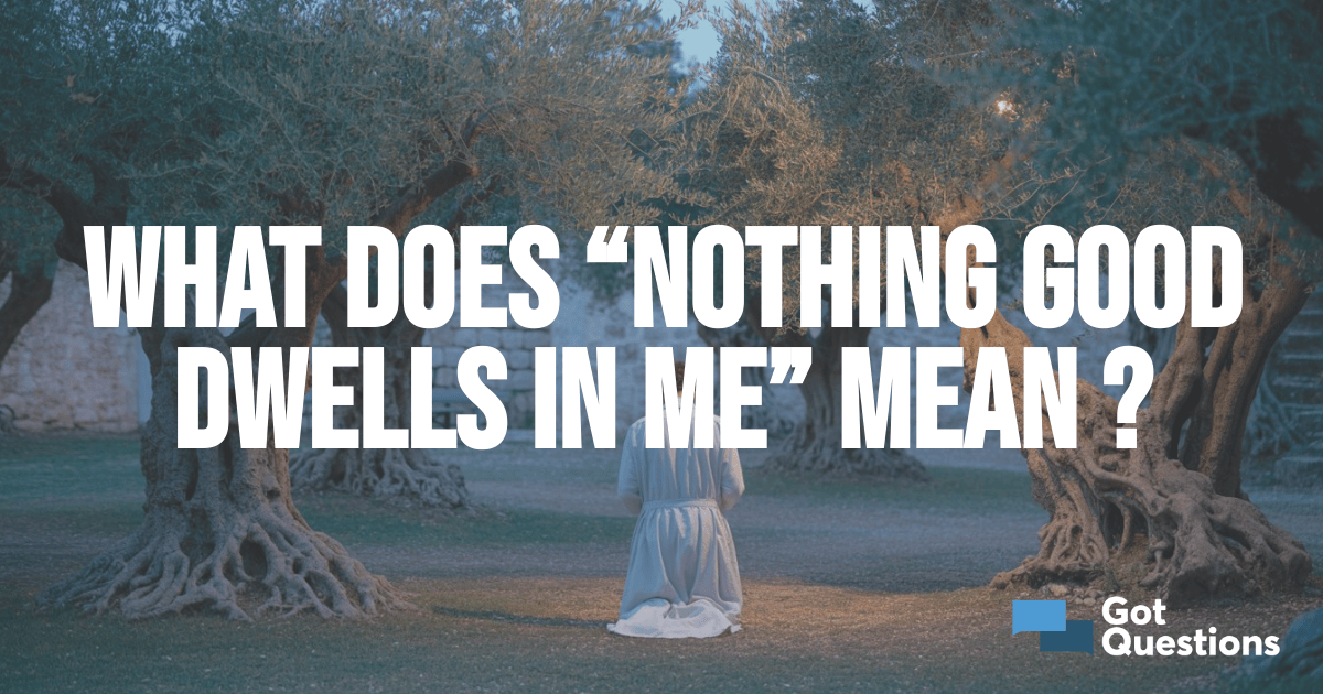 What does “nothing good dwells in me” mean (Romans 7:18 ...