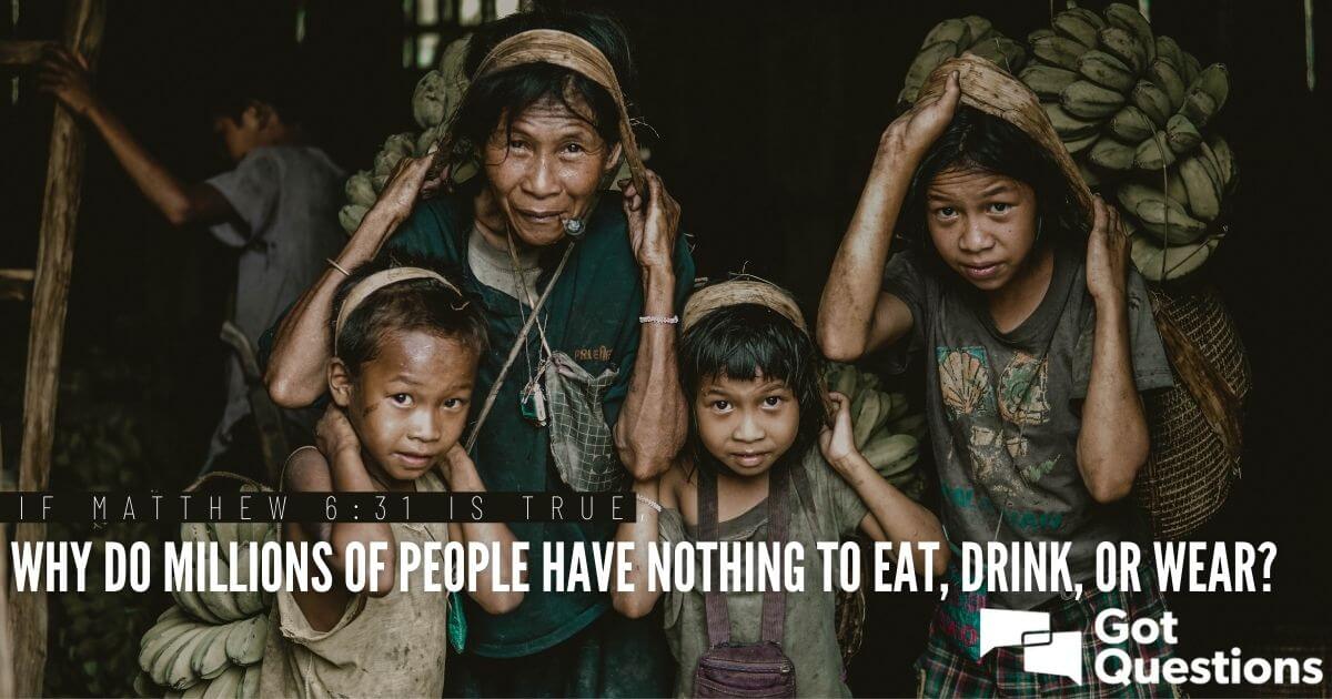 If we are not to worry about what we will eat, drink, or wear (Matthew ...