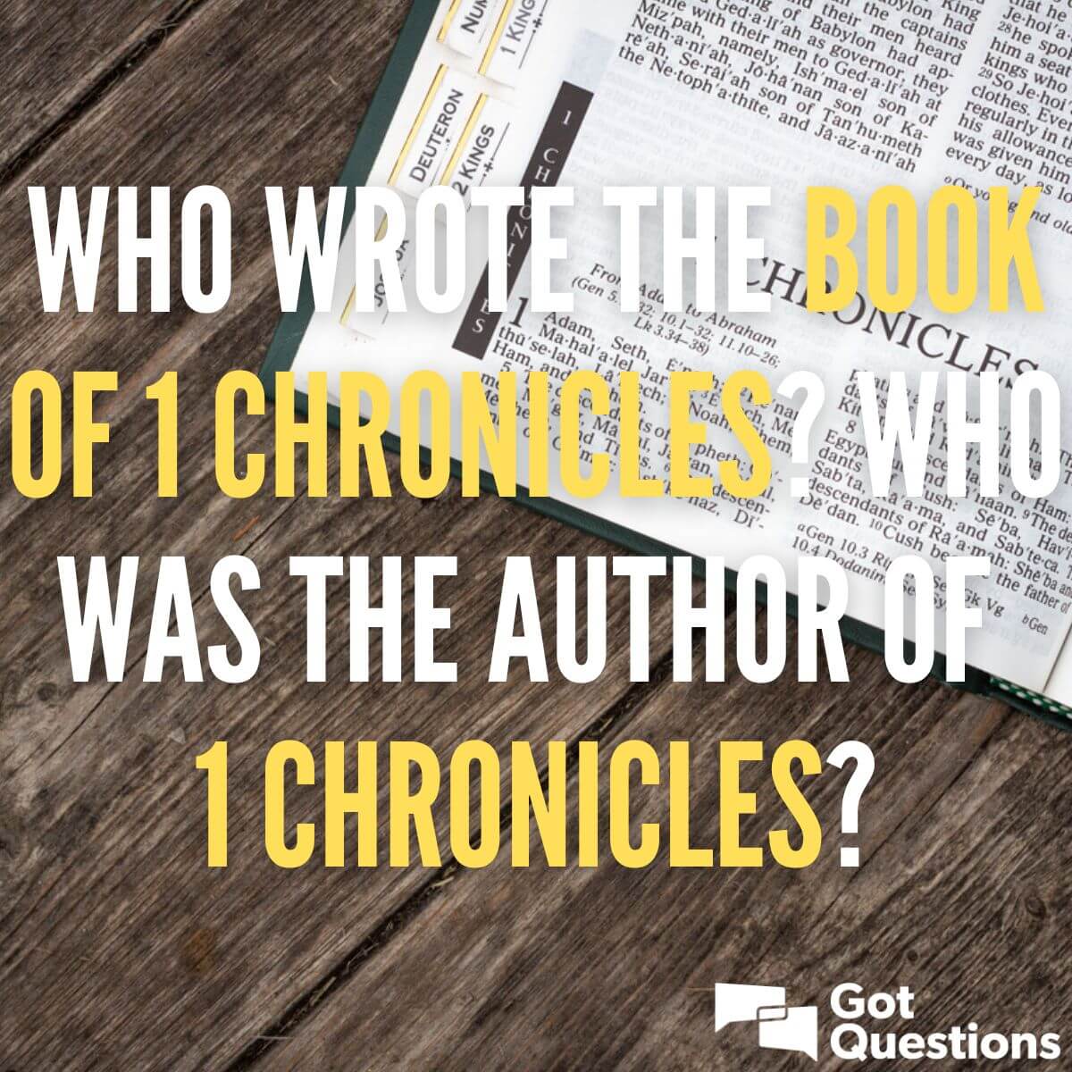 Who wrote the book of 1 Chronicles? Who was the author of 1 Chronicles ...