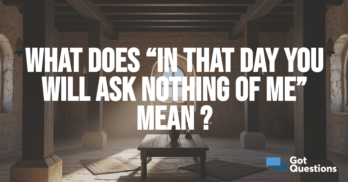 What does “In that day you will ask nothing of me” mean (John 16:23 ...